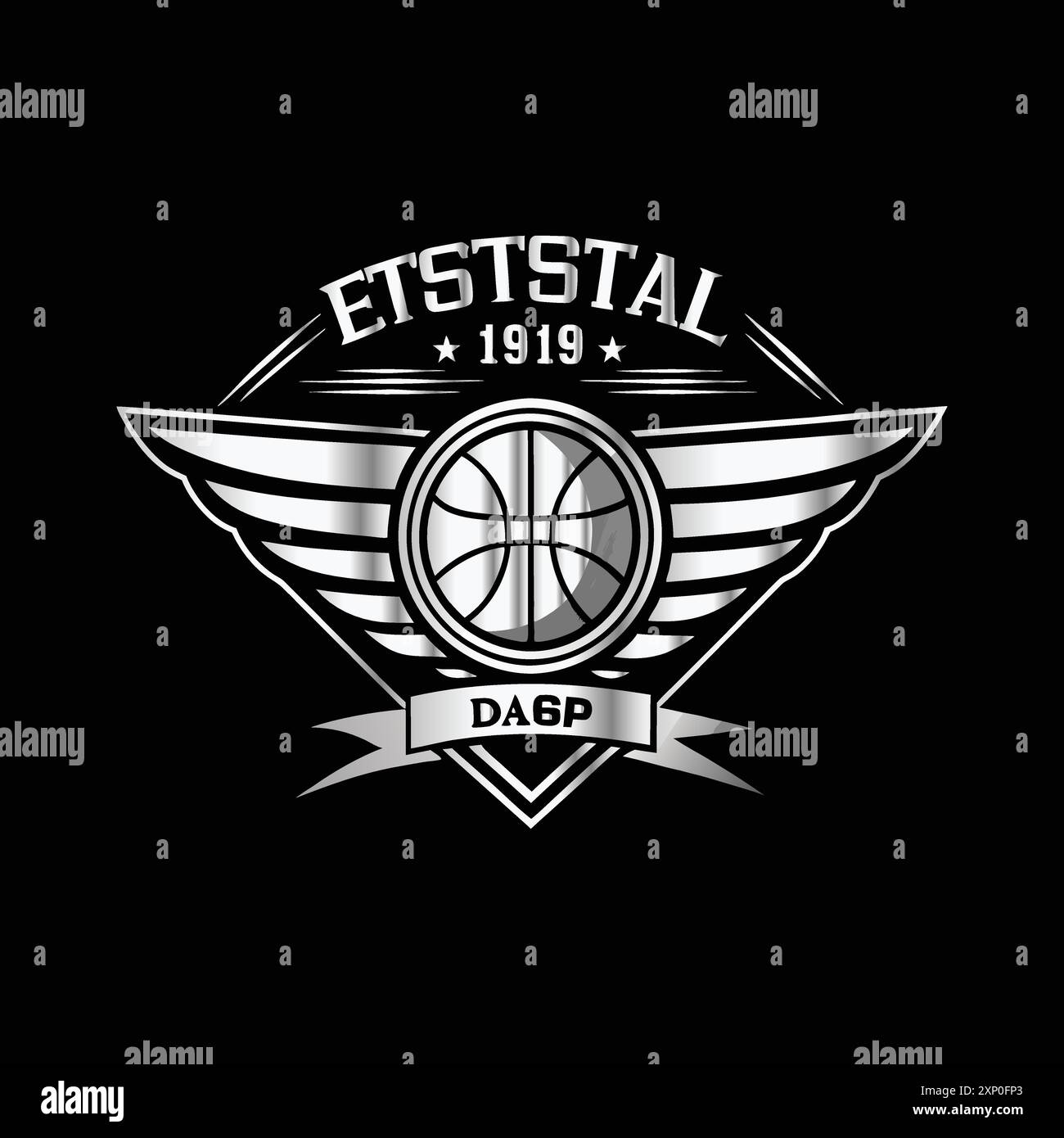Basketball logo template with wings and ball. Vector illustration on ...
