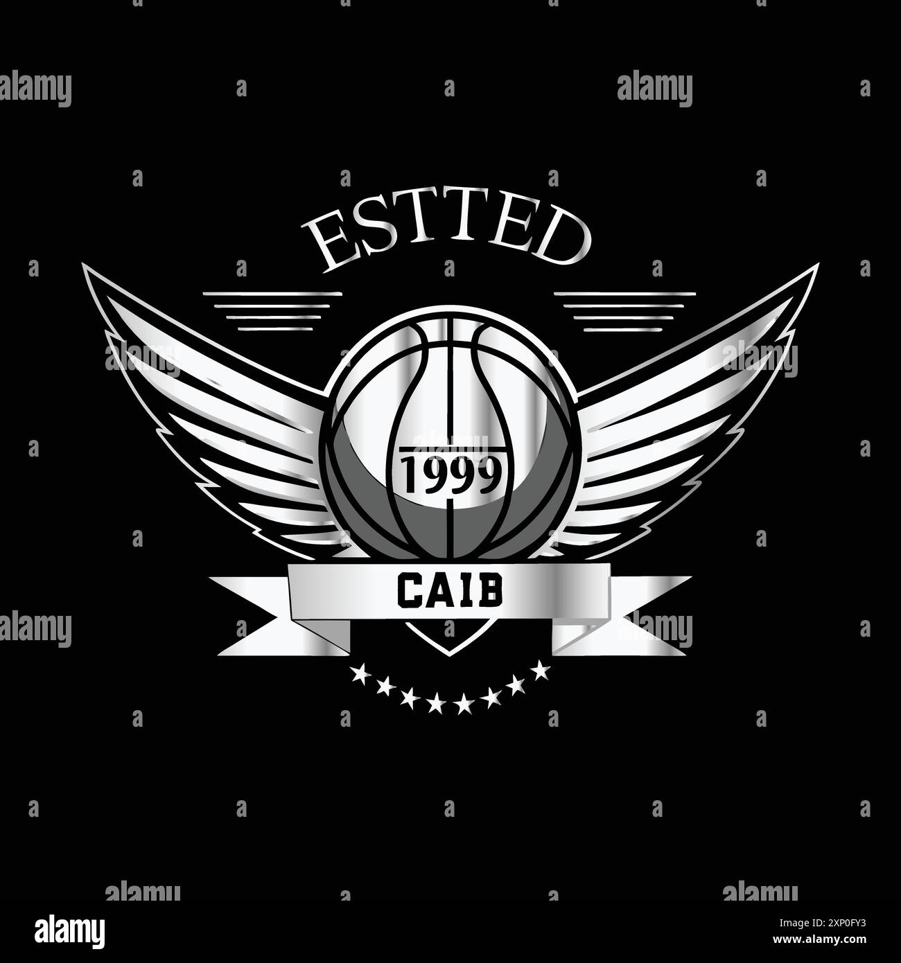 Basketball logo template with wings and ball. Vector illustration on ...