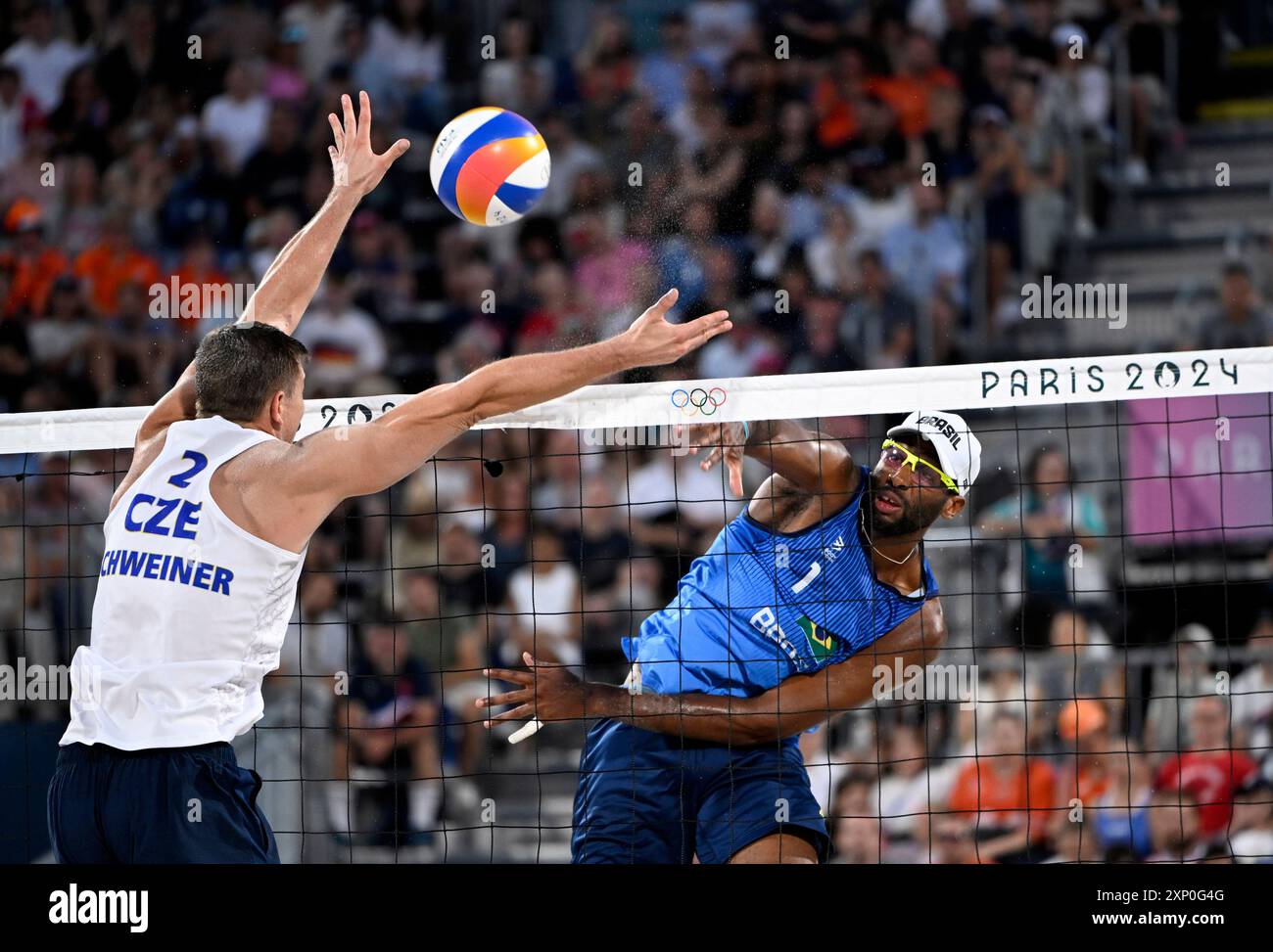 PARIS - FRANCE, August 2, 2024 Paris Olympic Games, beach volleyball ...