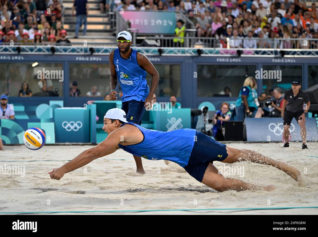 PARIS - FRANCE, August 2, 2024 Paris Olympic Games, beach volleyball ...