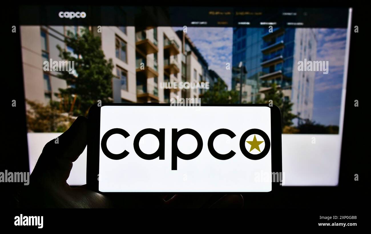 Stuttgart, Germany, 05-08-2022: Person holding smartphone with logo of ...