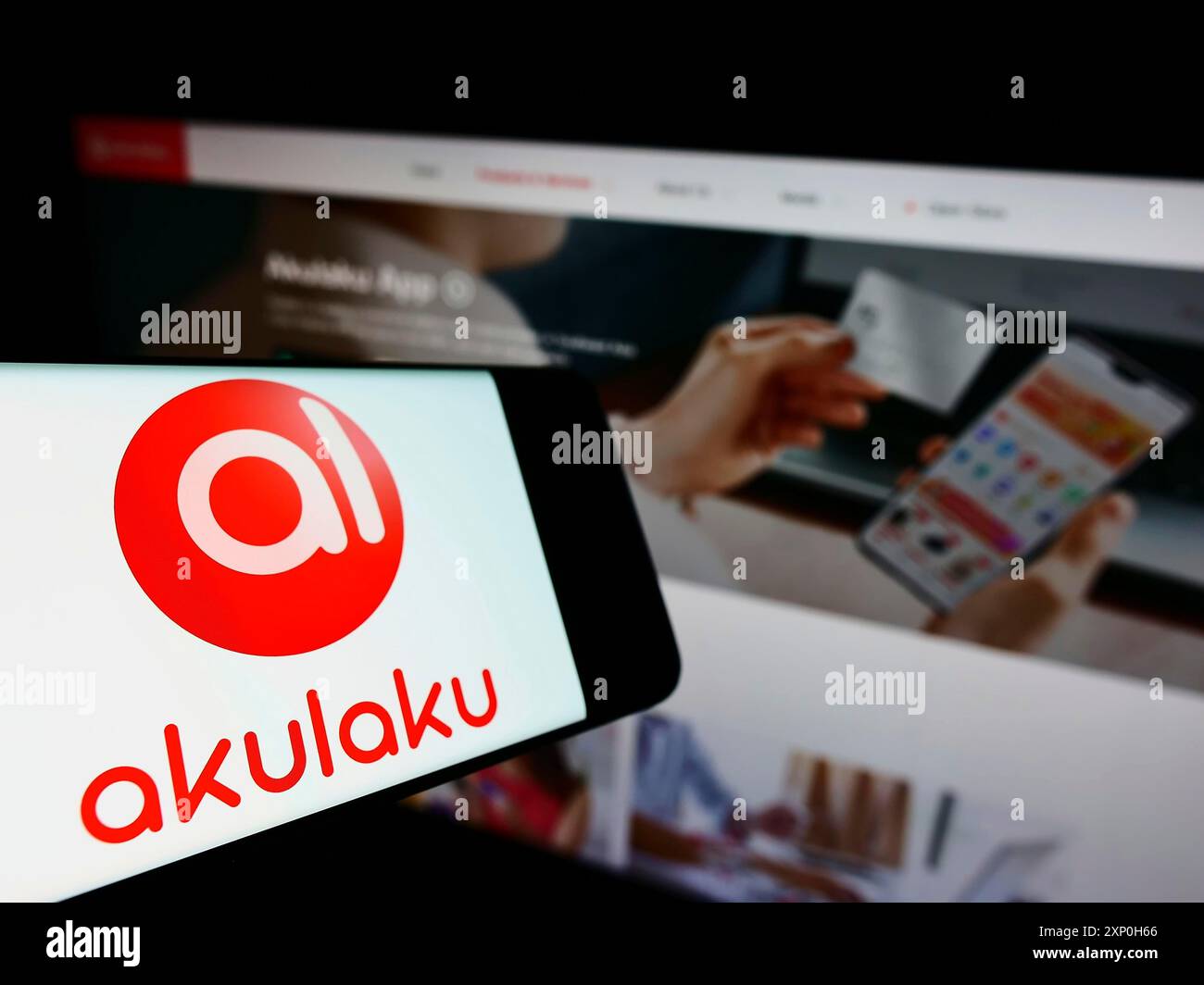 Stuttgart, Germany, 02-20-2022: Cellphone with logo of Asian financial ...