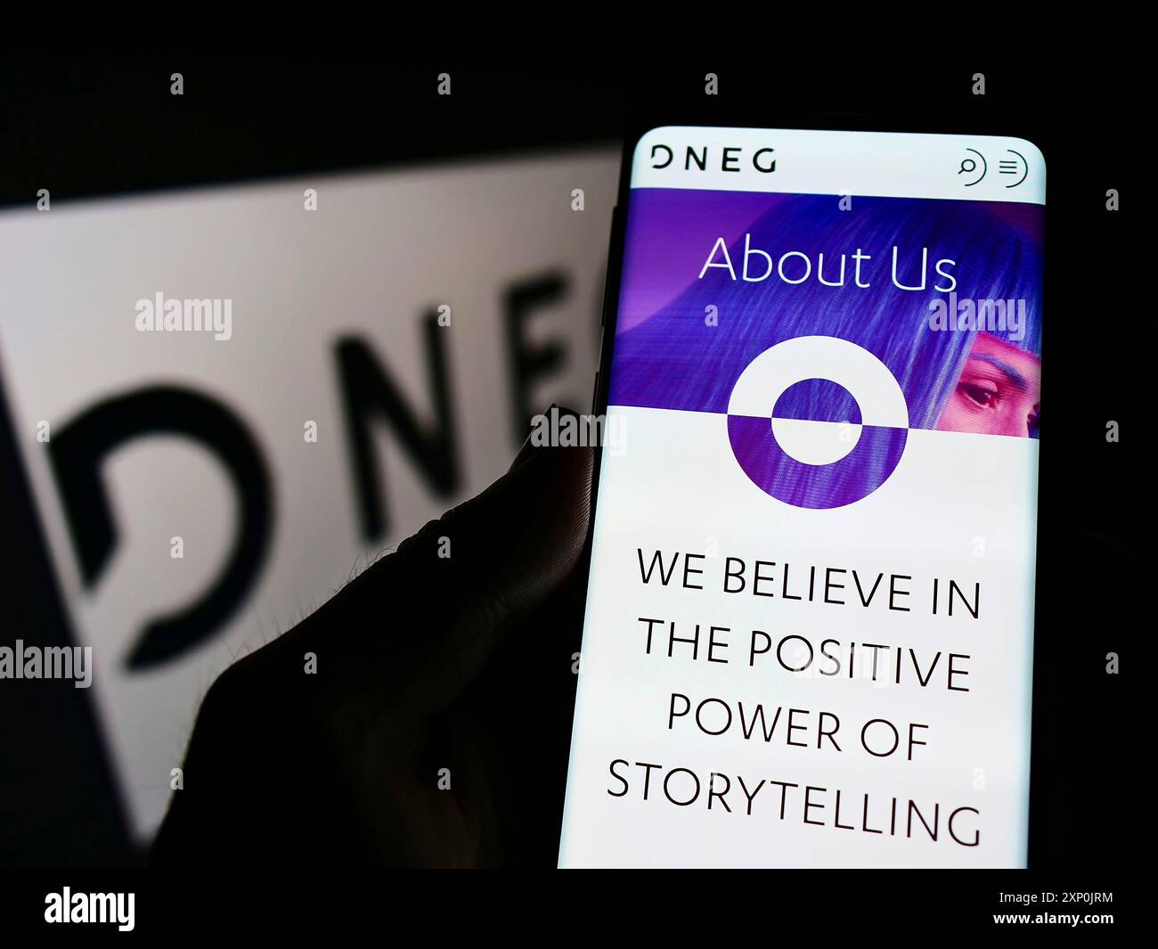 Stuttgart, Germany, 01-29-2022: Person holding smartphone with webpage ...