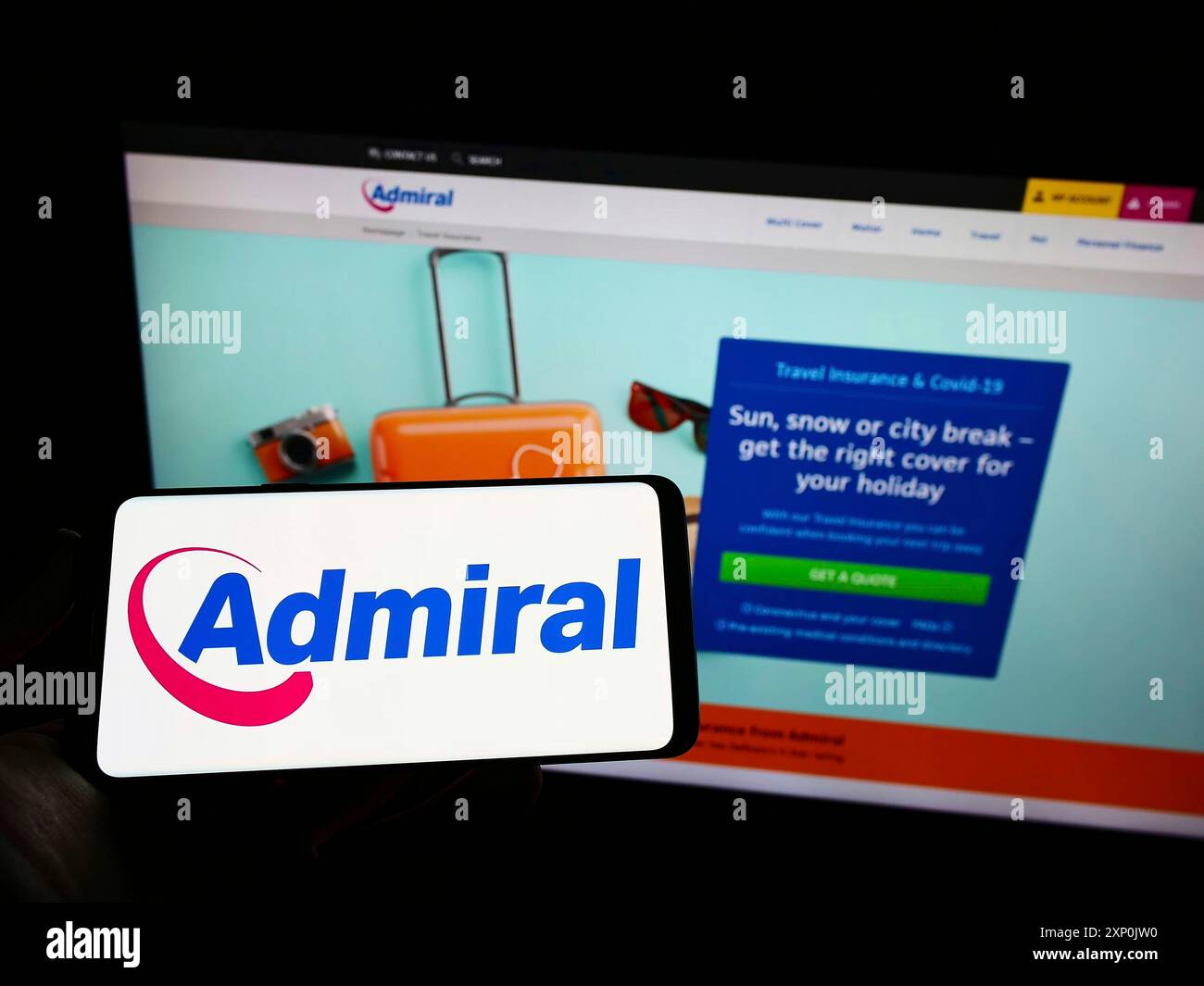 Stuttgart, Germany, 01-23-2022: Person holding mobile phone with logo ...