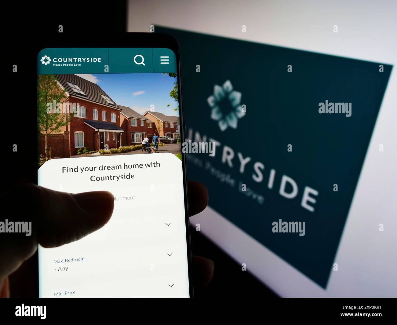 Stuttgart, Germany, 01-16-2022: Person holding cellphone with website ...