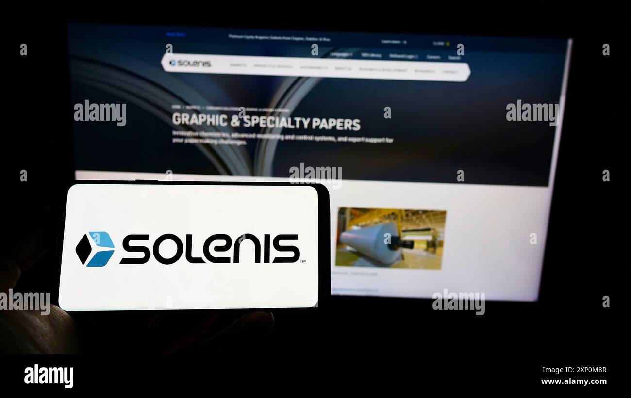 Stuttgart, Germany, 01-09-2022: Person holding cellphone with logo of ...