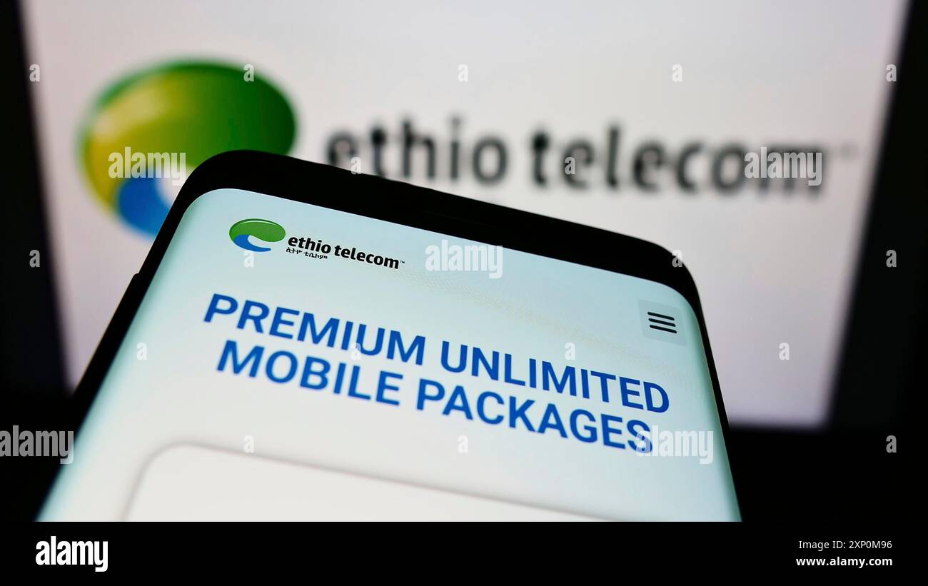 Stuttgart, Germany, 01-09-2022: Mobile phone with website of Ethiopian ...