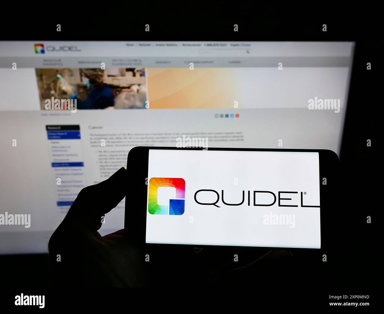 Stuttgart, Germany, 01-06-2022: Person holding cellphone with logo of ...