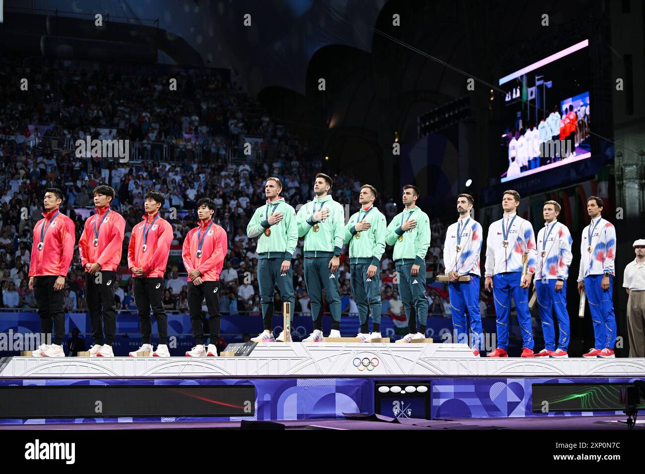 Paris, France. Credit: MATSUO. 2nd Aug, 2024. THREE team group Fencing ...