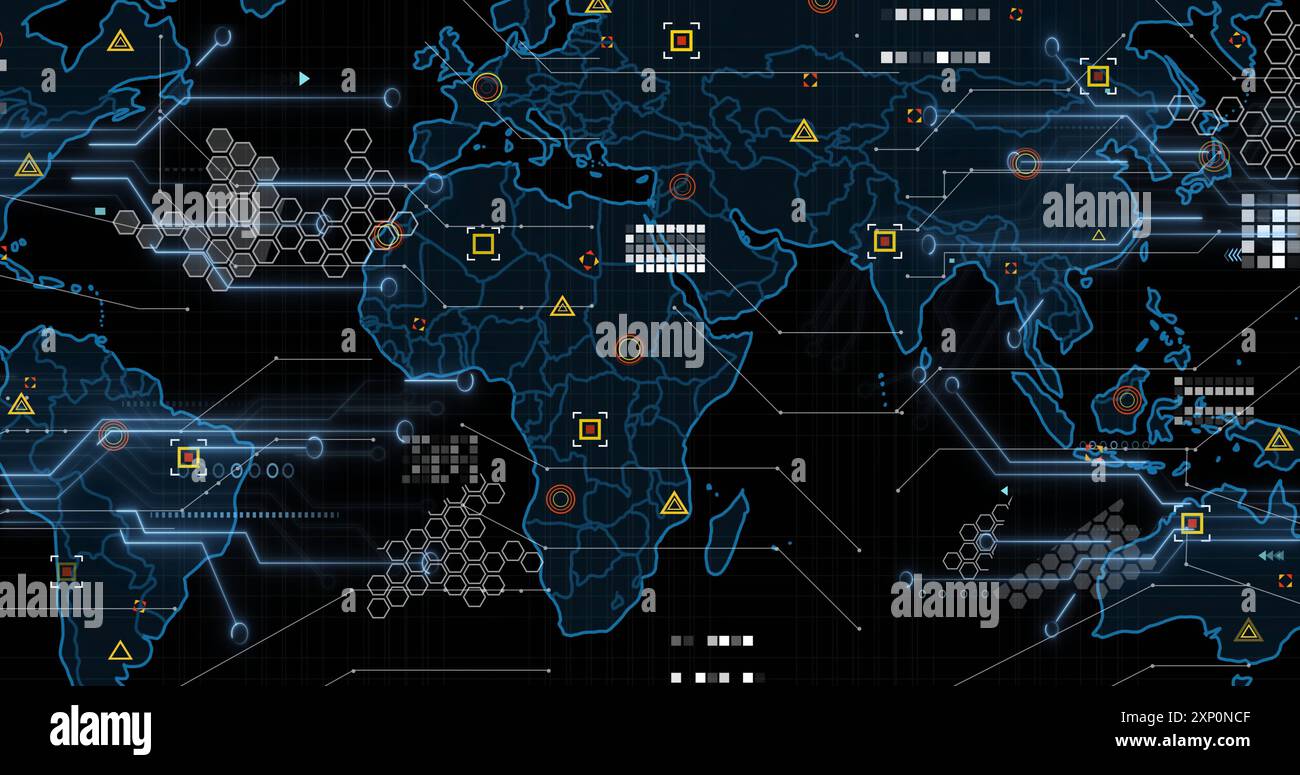 Global map dark hi-res stock photography and images - Alamy