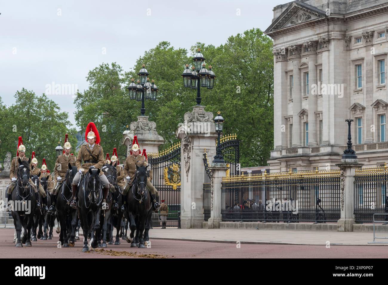 Military riders, horses, Trooping the colour, military parade in June ...