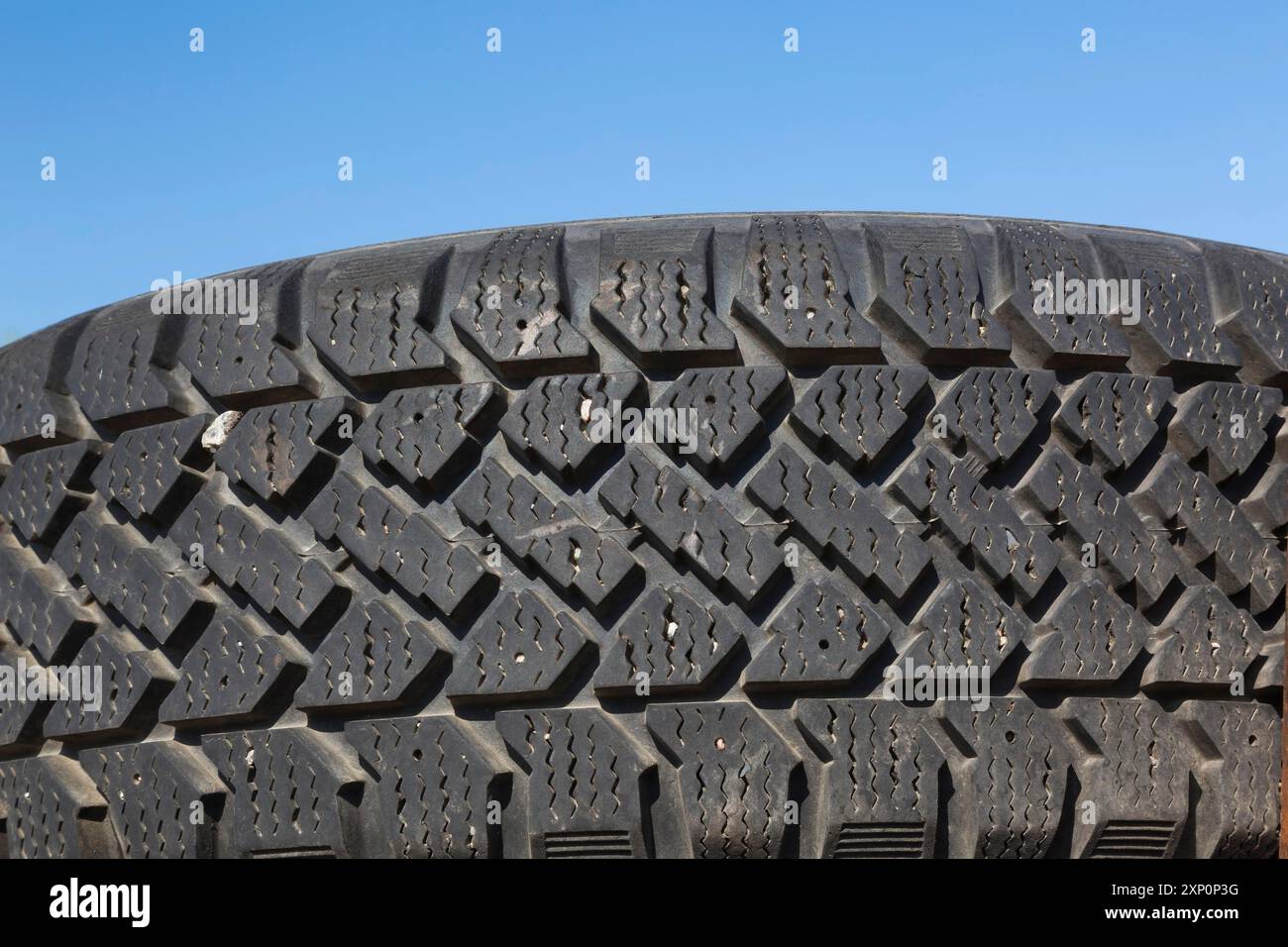 Close-up of threads on black rubber truck tire, Quebec, Canada Stock ...