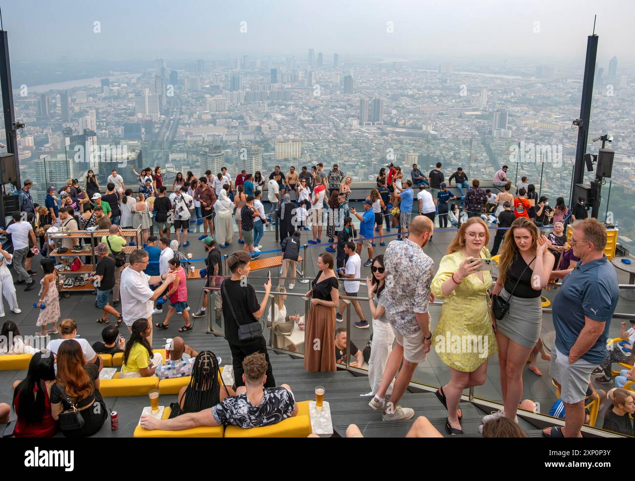 View of skyscrapers of the central business district of Bangkok from ...