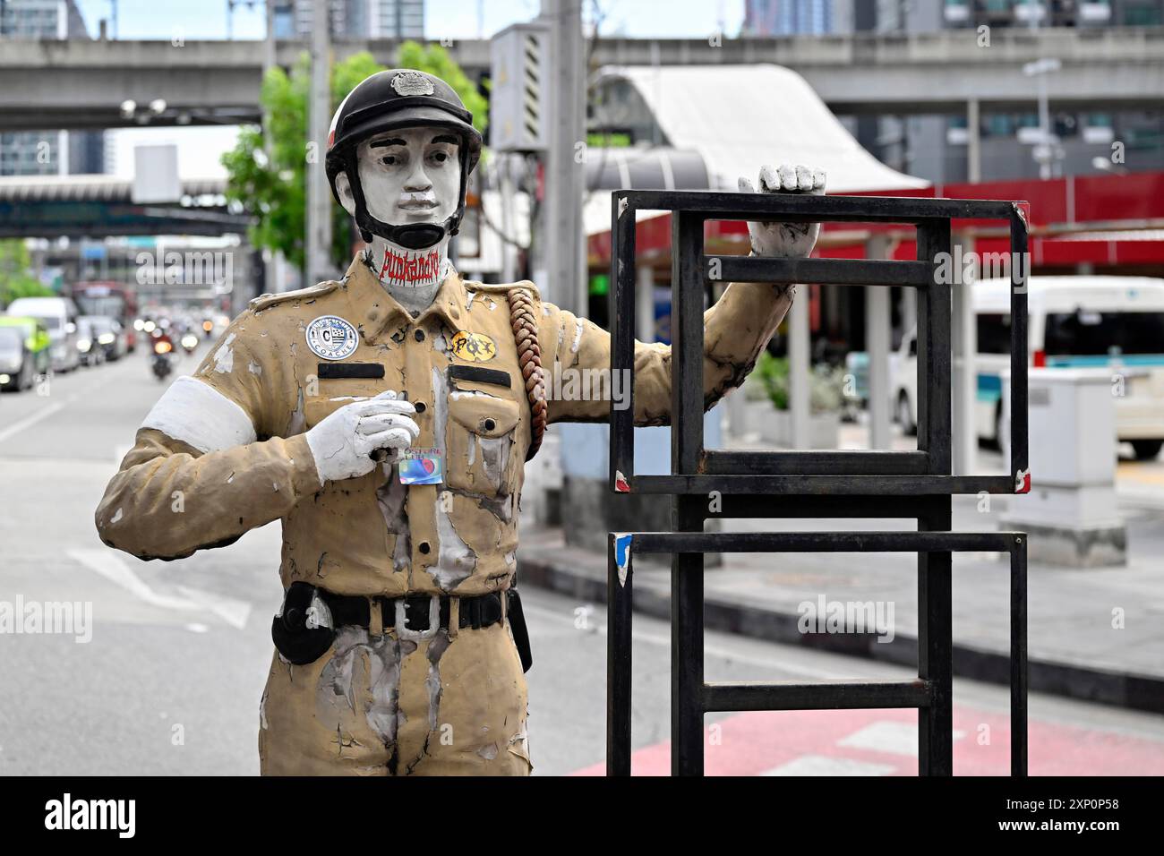 Traffic policeman dummy, Bangkok, Thailand Stock Photo - Alamy