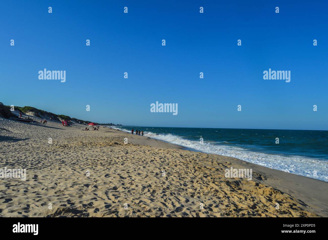 Maputo seascape under clear blue sky and Indian Ocean in Mozambique ...