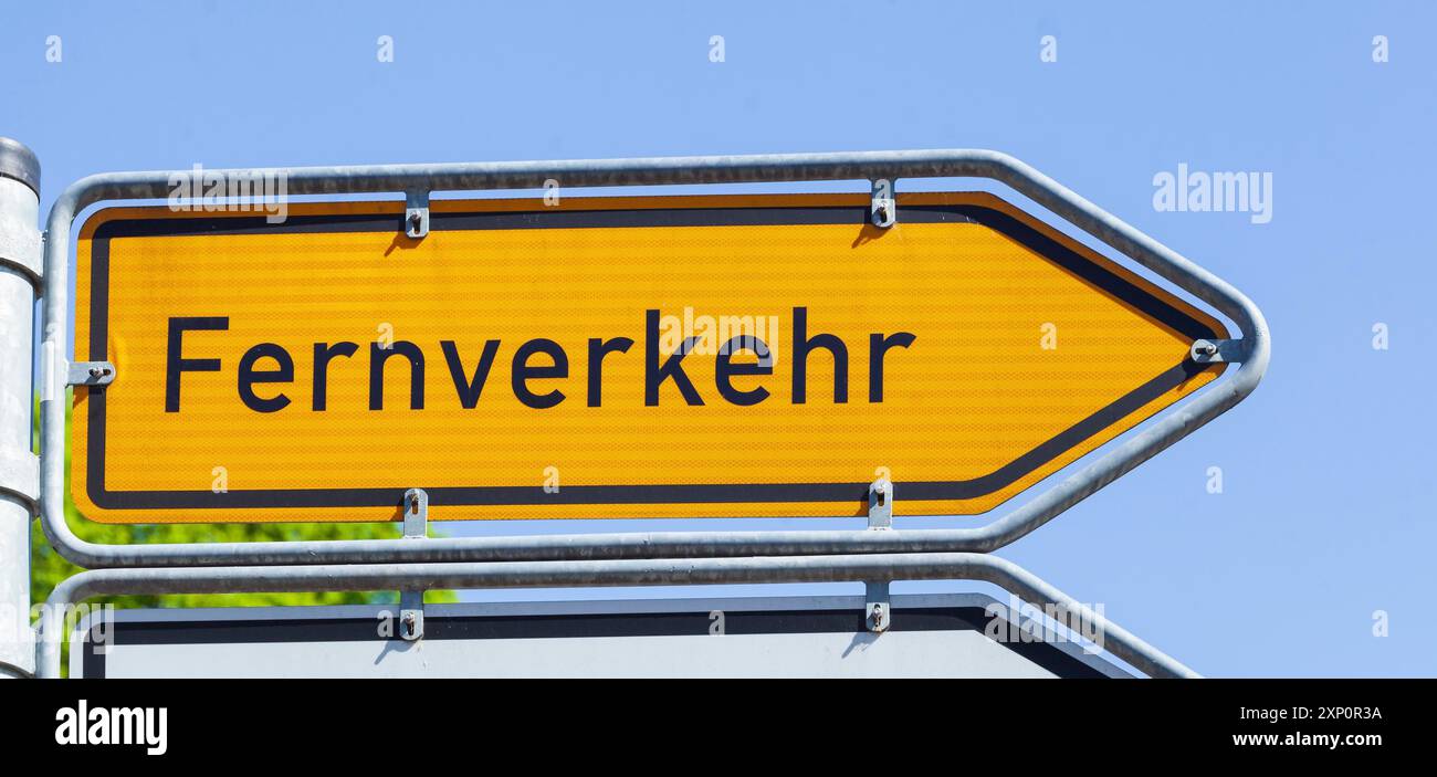 Road sign Signpost to country road for long-distance traffic, Germany ...