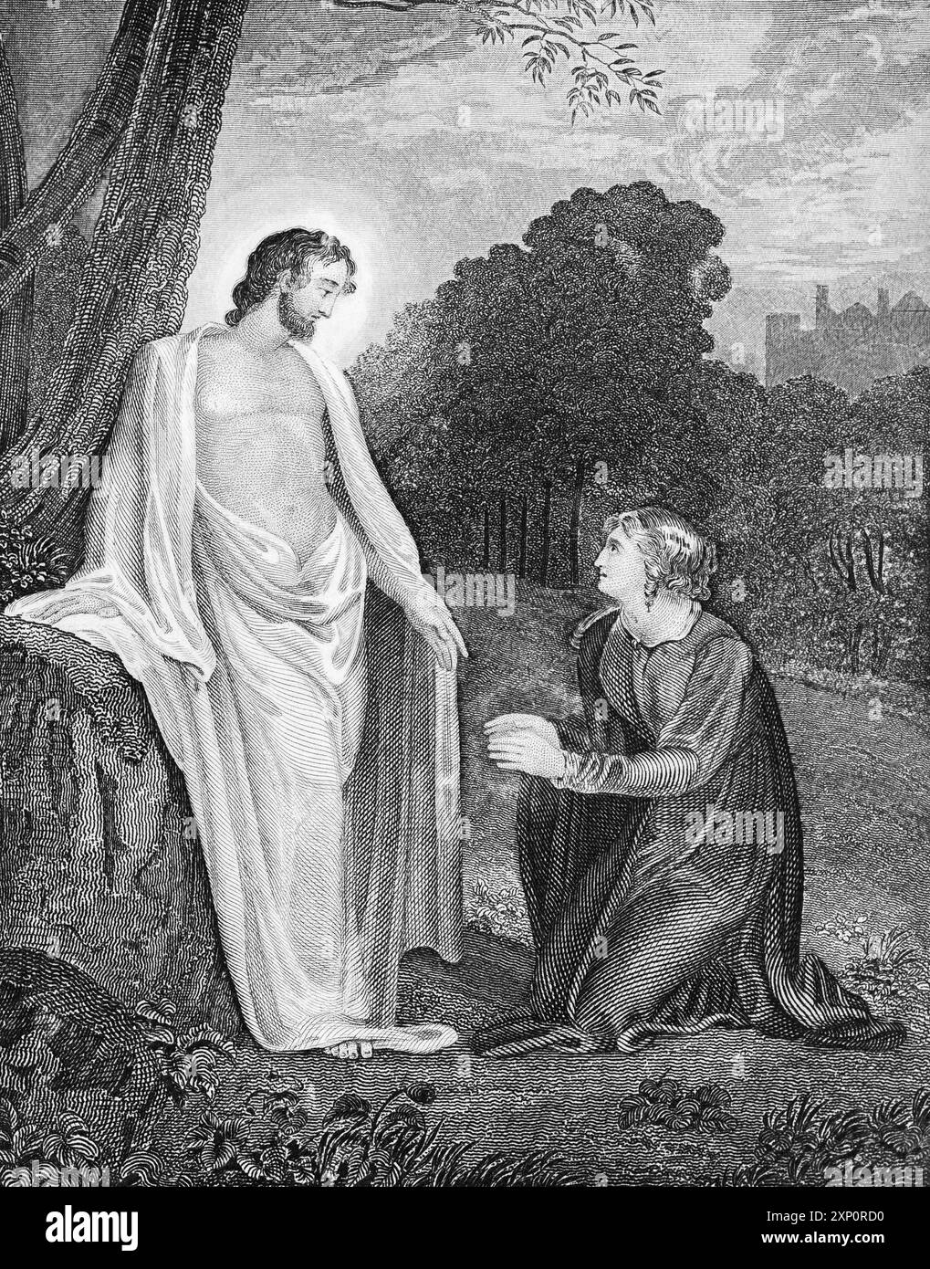 Christ appears to Mary Magdalene, park landscape, Gospel of John ...