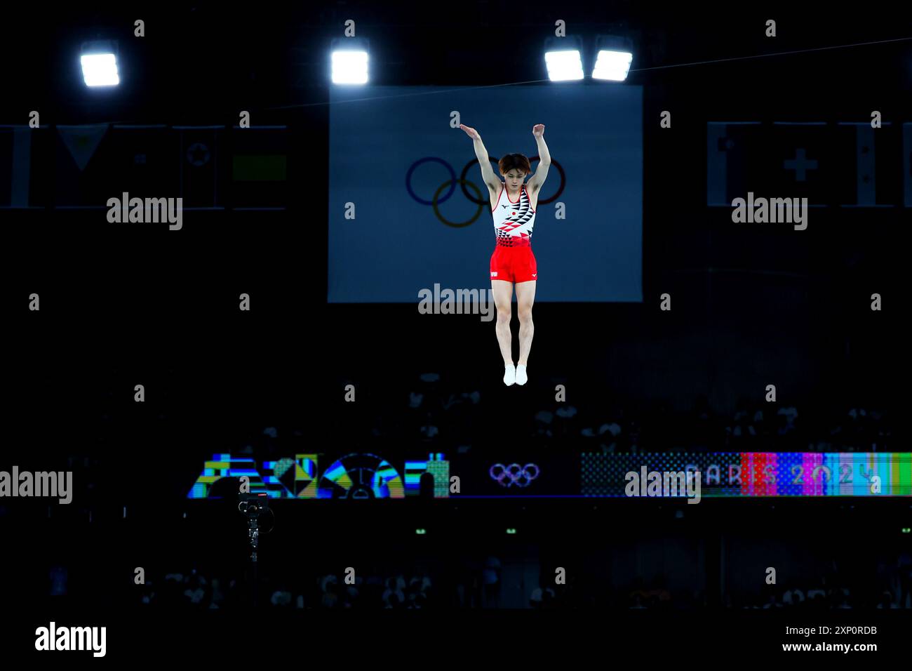 Paris, France. 2nd Aug, 2024. Ryusei Nishioka (JPN) Trampoline : Men's ...