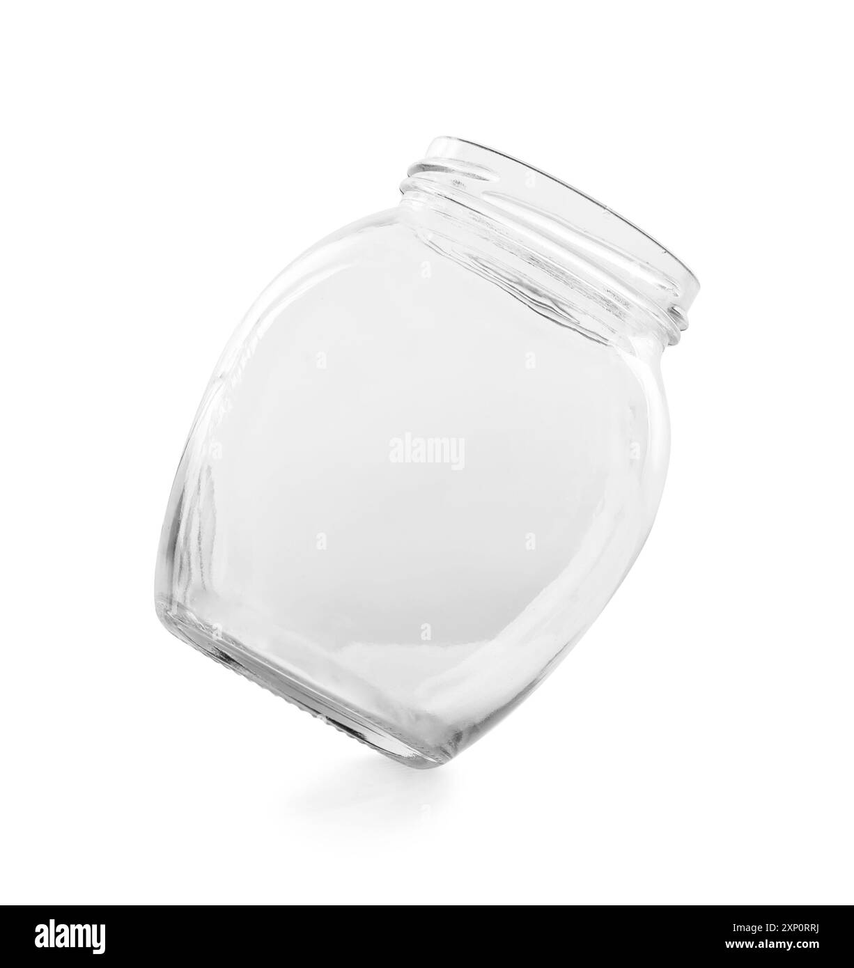 One empty glass jar isolated on white Stock Photo - Alamy