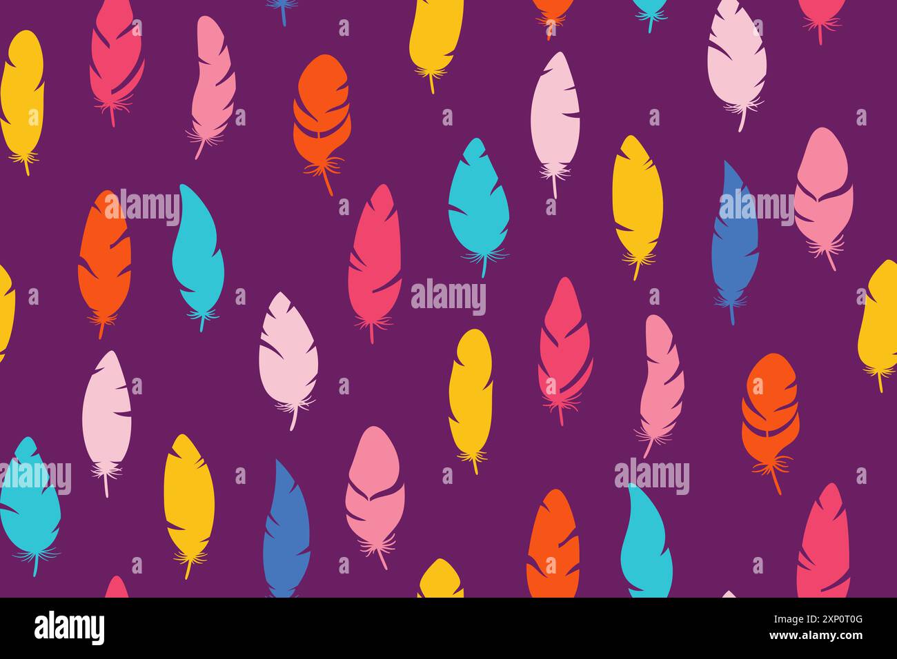 Bird feathers seamless pattern. Bohemian feather abstract boundless ...