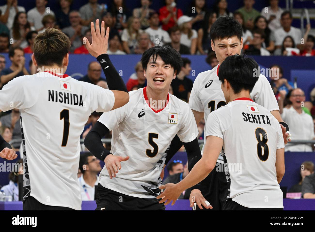 Volleyball mens preliminary round at paris south arena 1 hi-res stock ...