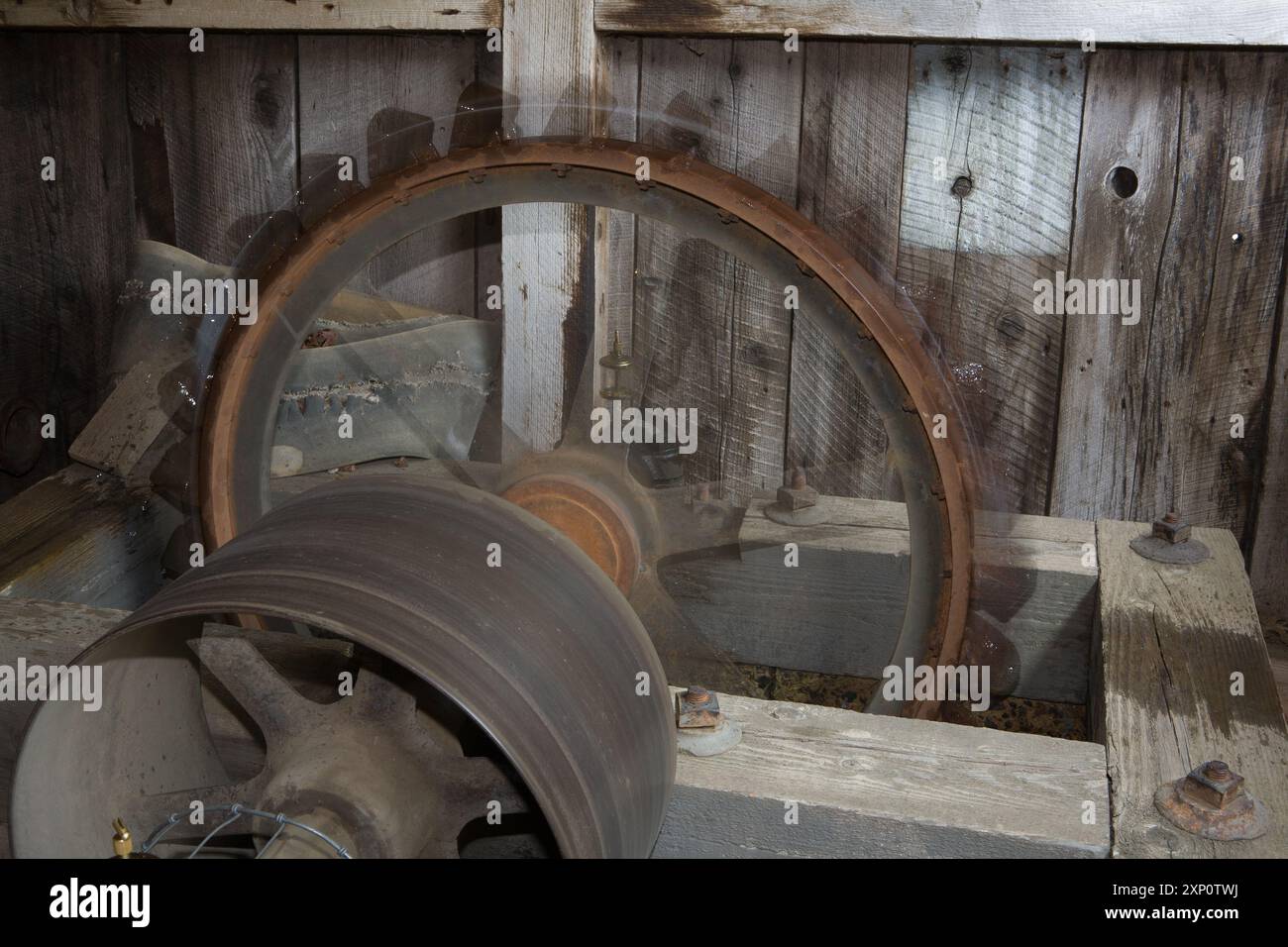 Small Pelton wheel provided power for the Kentucky Mine, Sierra County ...