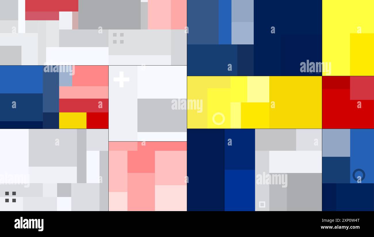 Bold, pixelated representation of abstract geometric artwork. Seamless ...