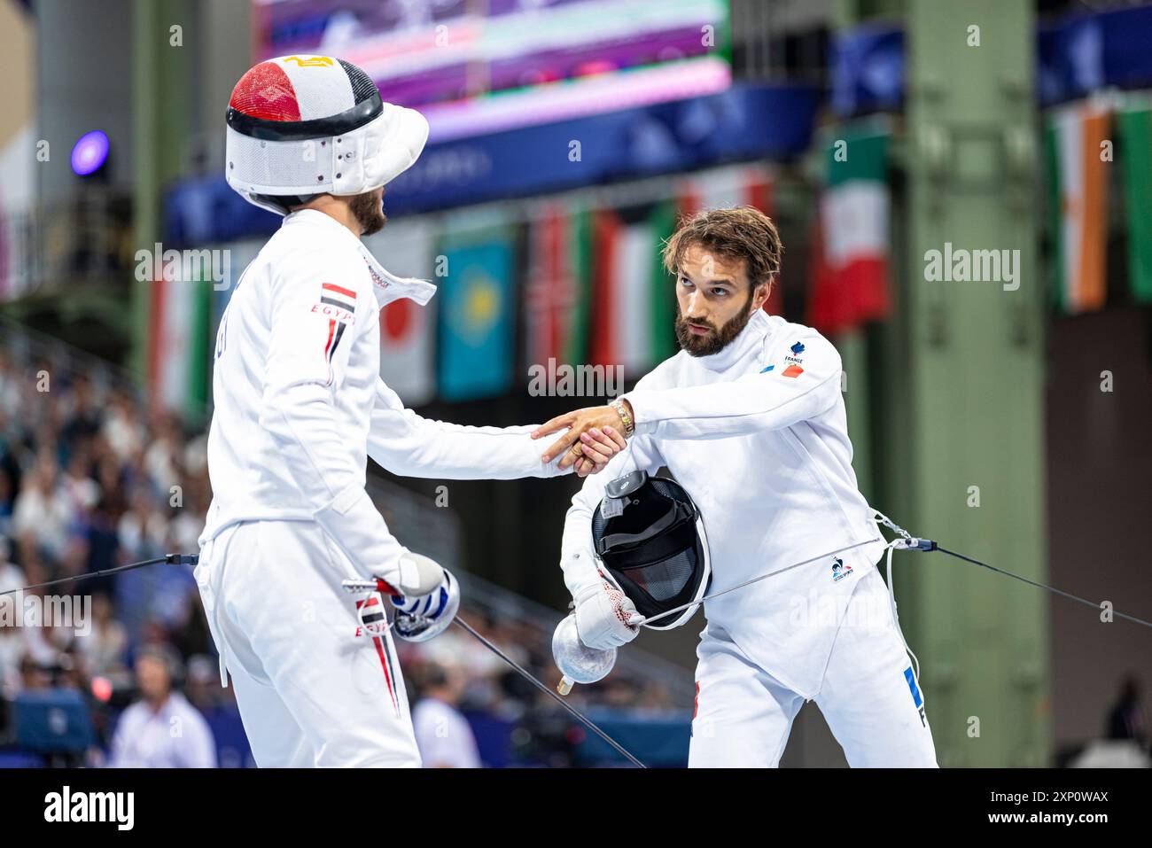 Paris, France. 2nd August 2024. Olympic Games, male team epee, fencing ...