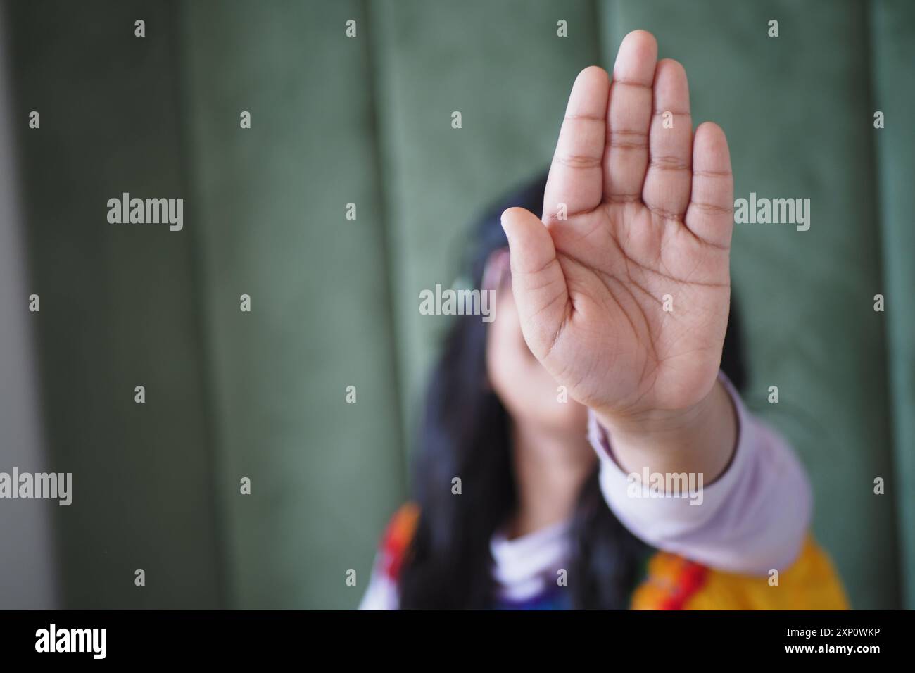The Hand Gesture in Focus A Clear Symbol Representing Stop or Refusal ...