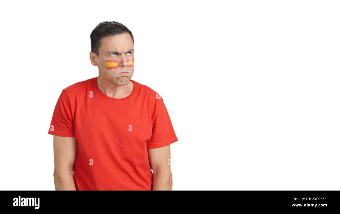 Spanish supporter angry with the decision of the referee Stock Photo ...