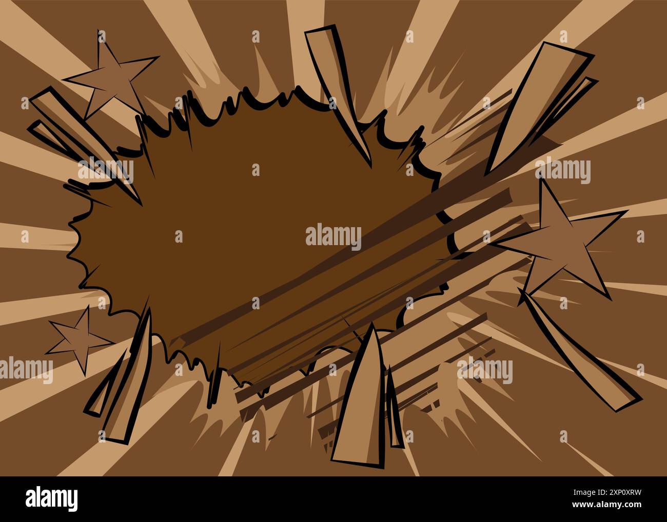Cartoon brown background, comic book backdrop. Retro vector comics pop ...