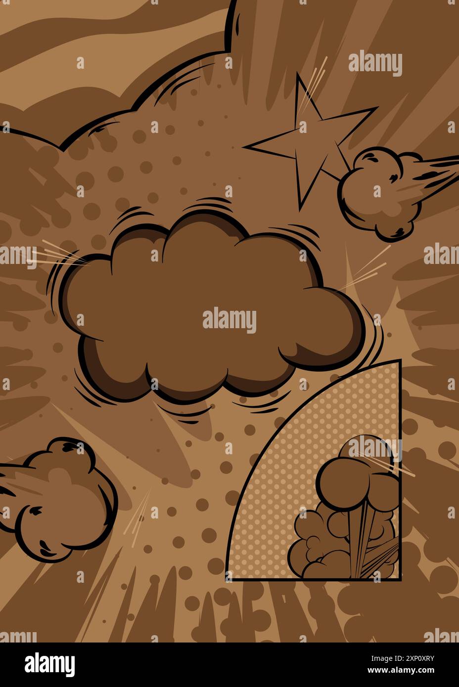 Cartoon brown background, comic book backdrop. Retro vector comics pop ...