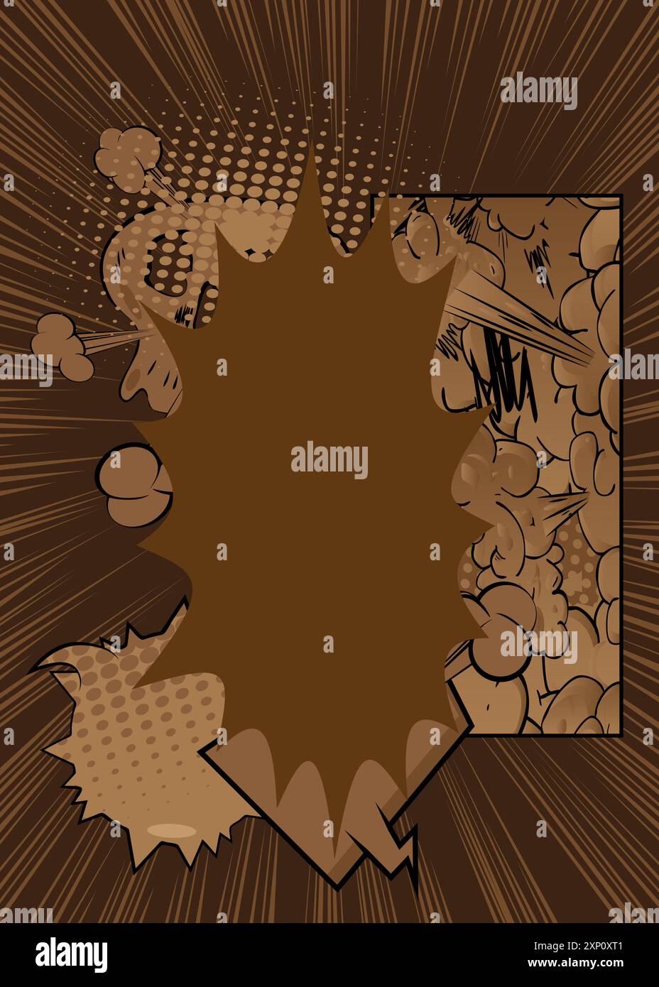 Cartoon brown background, comic book backdrop. Retro vector comics pop ...