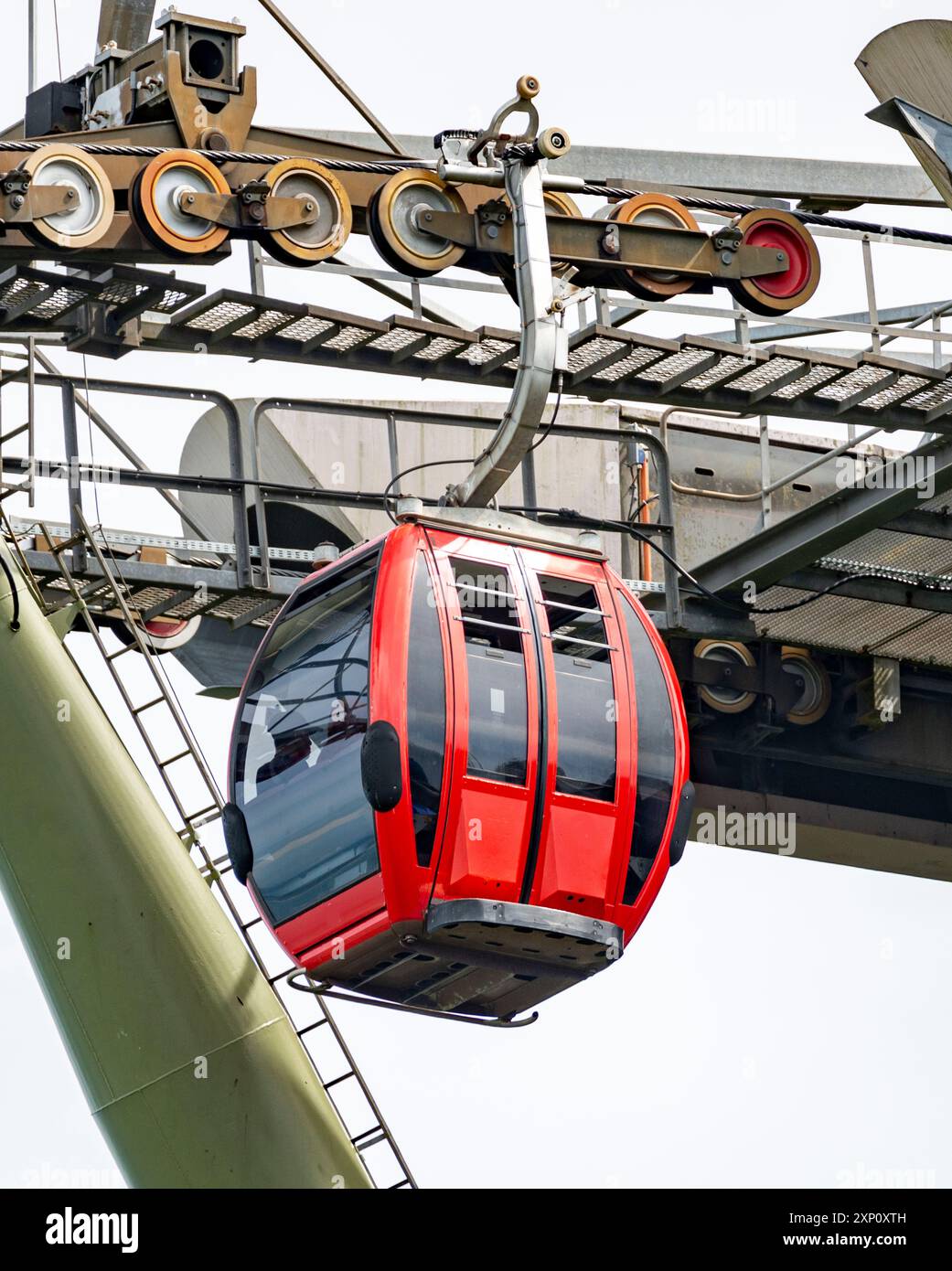 Cable cars run to and from the famous landmark,over tree covered ...