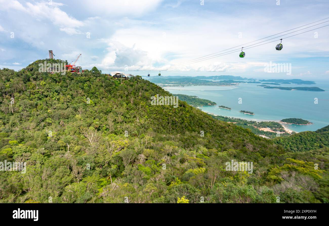 Cable car gondolas travel to and fro the Middle and Upper stations ...