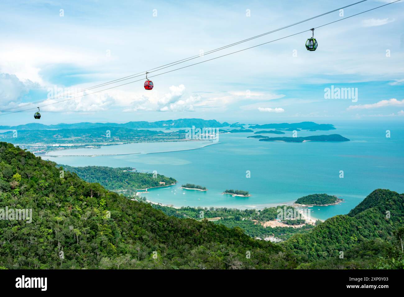 Cable car gondolas travel to and fro the Middle and Upper stations ...