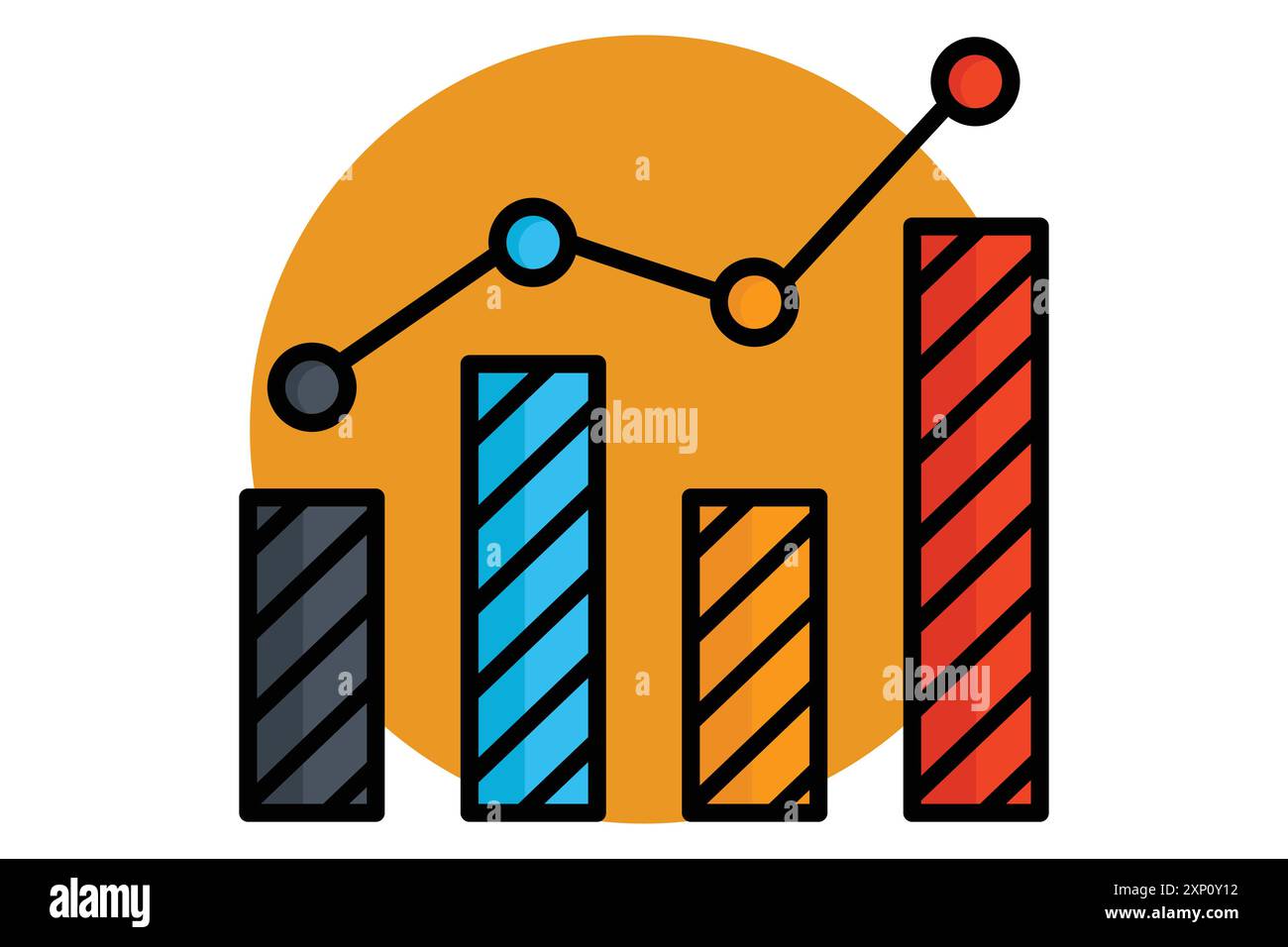Chart colored outline icon. icon related to analyze. data analytics ...