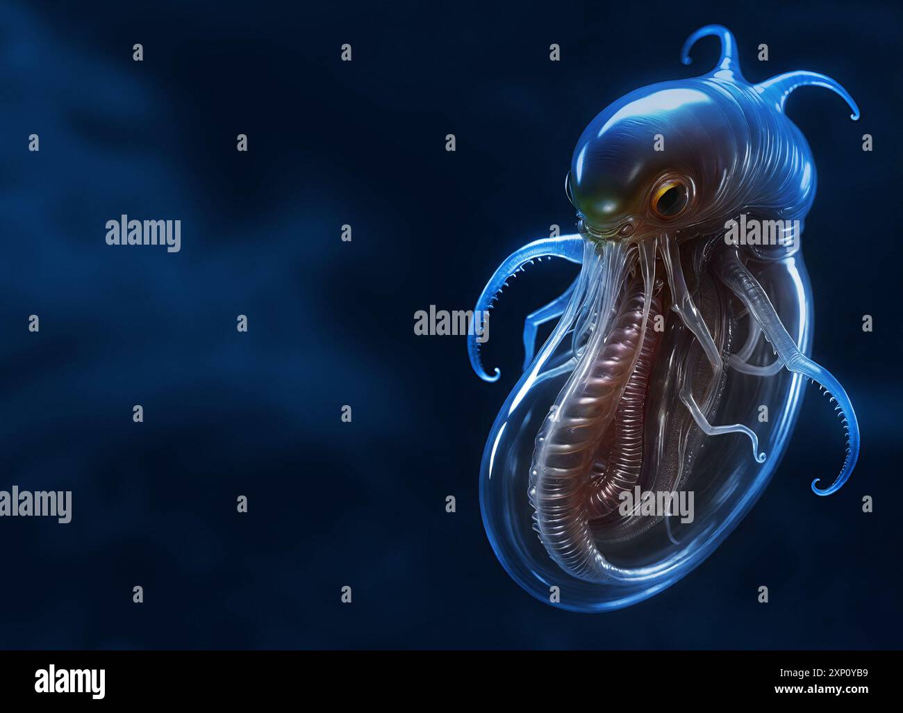 Alien lifeform beneath Jupiter's moon Europa, conceptual illustration ...