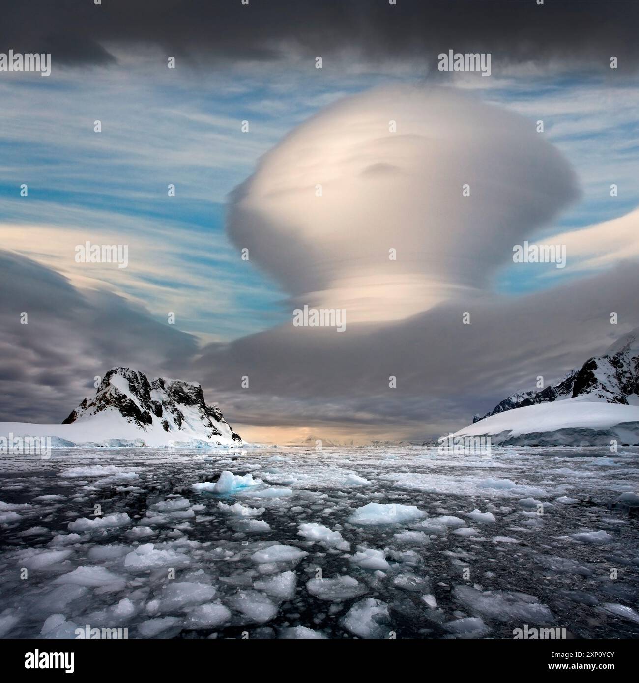 Lenticular cloud formation over the Lemaire Channel on the Antarctic ...