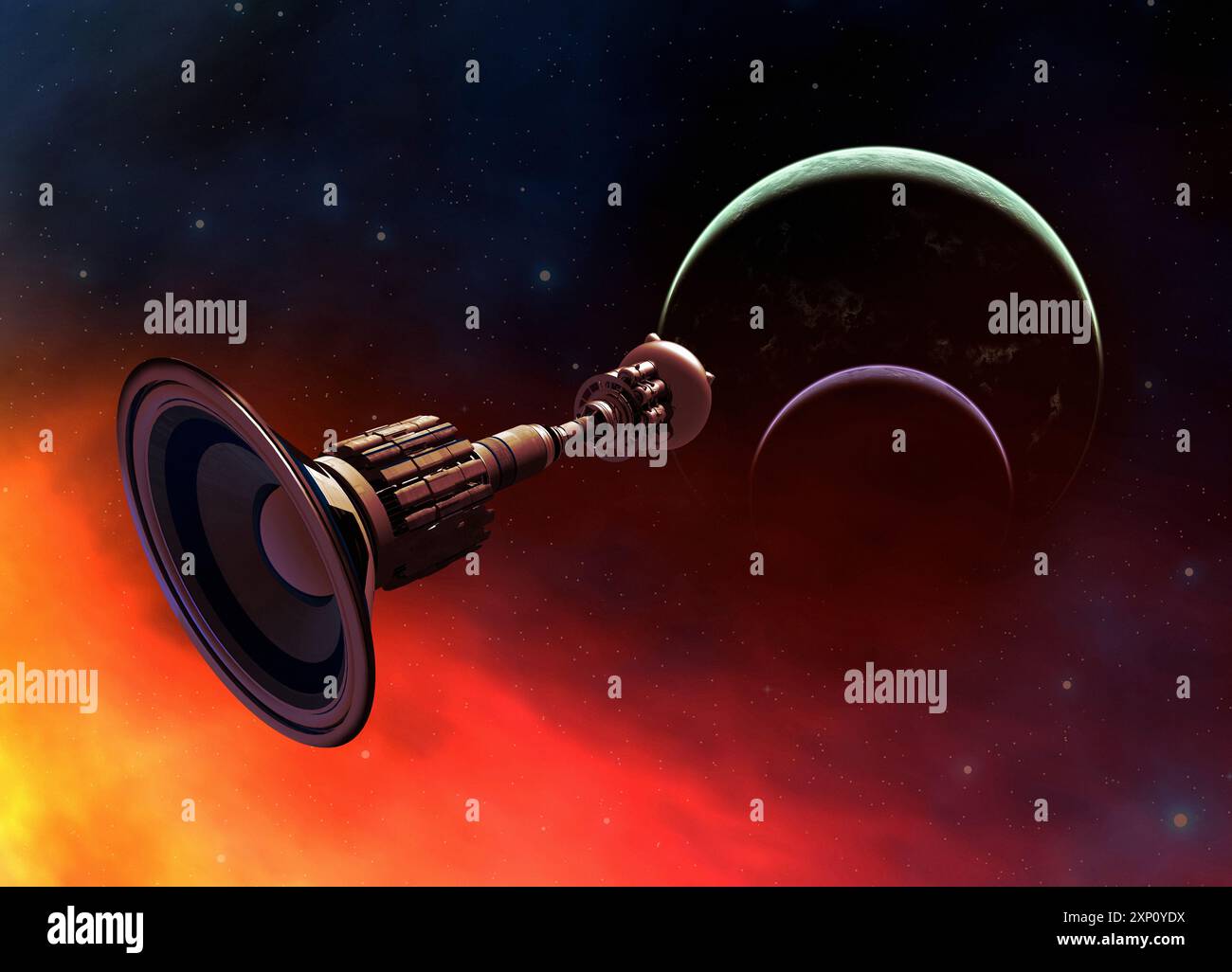 Photon drive spaceship in deep space, illustration Stock Photo - Alamy