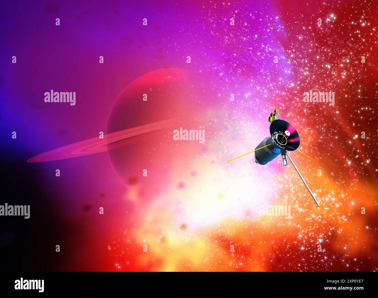Robotic probe in deep space, illustration Stock Photo - Alamy