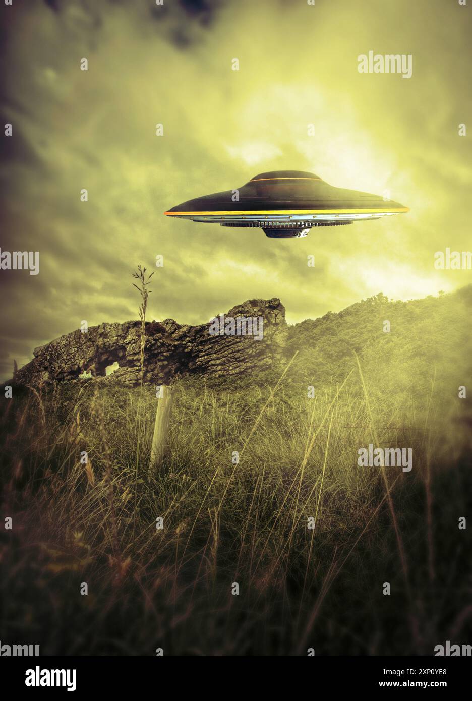 Unidentified flying object (UFO), illustration Stock Photo - Alamy