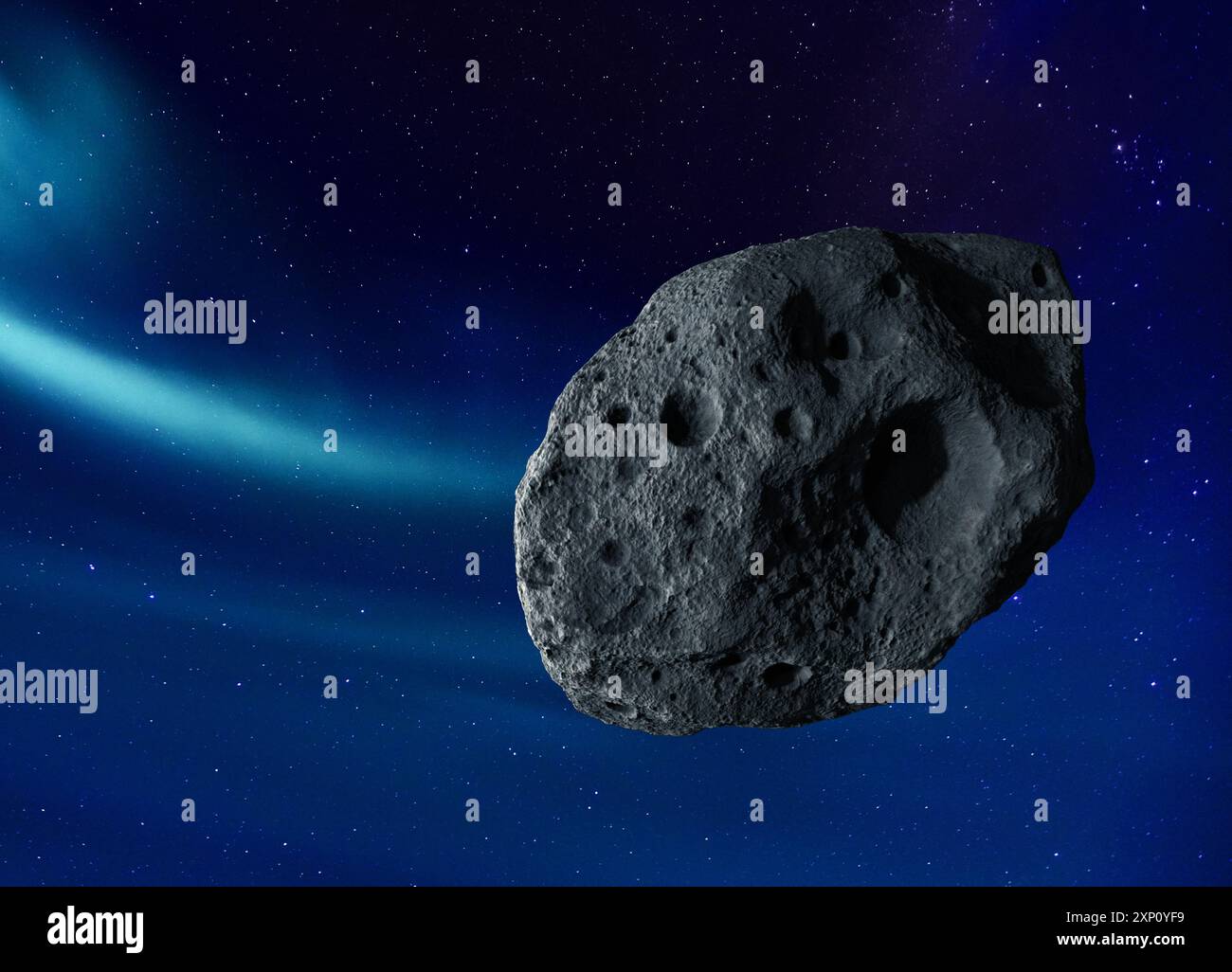 Asteroid in deep space, illustration Stock Photo - Alamy