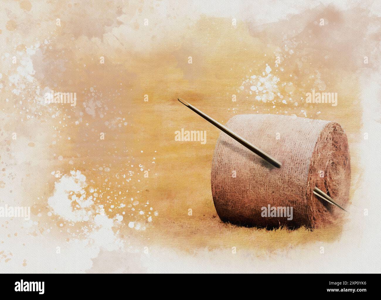 Needle in a haystack, conceptual illustration Stock Photo - Alamy
