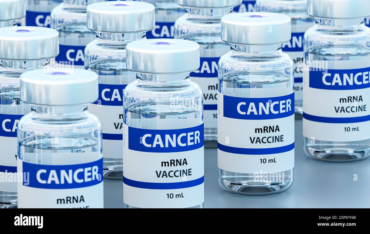 Conceptual illustration of an mRNA (messenger ribonucleic acid) cancer ...