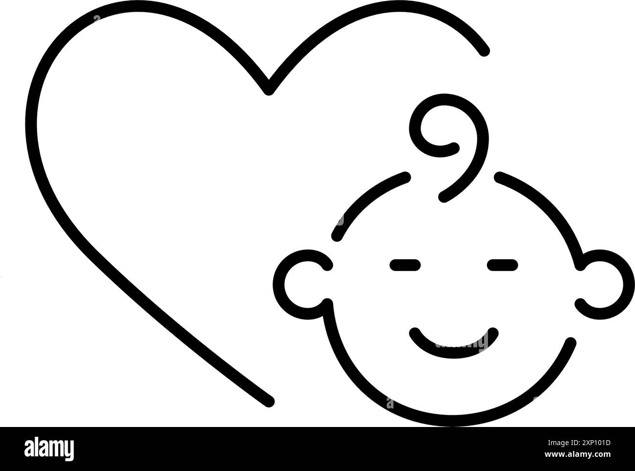 Heart and smiling infant. Childcare, baby adoption and charity. Pixel ...