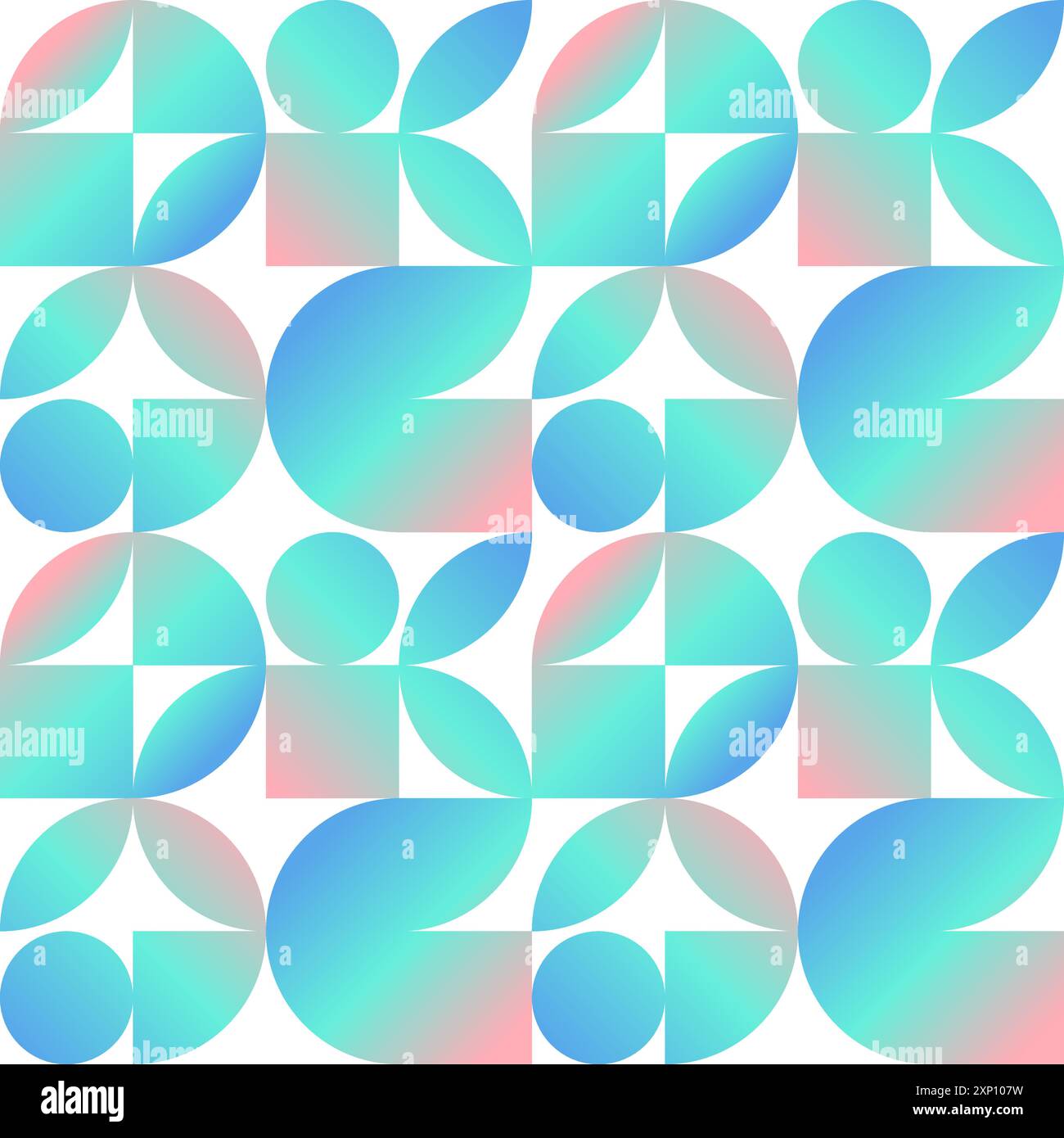Seamless colorful gradient Bauhaus pattern design. Geometric shape ...