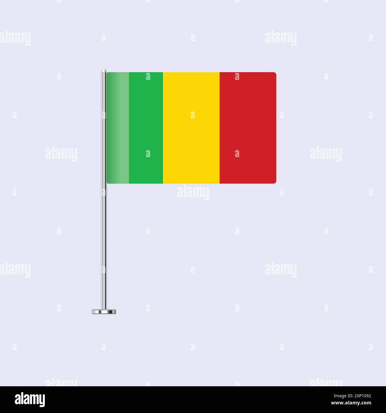 Isolated Mali Table Flag on Pole, Malian Flag Vector Design for Print ...