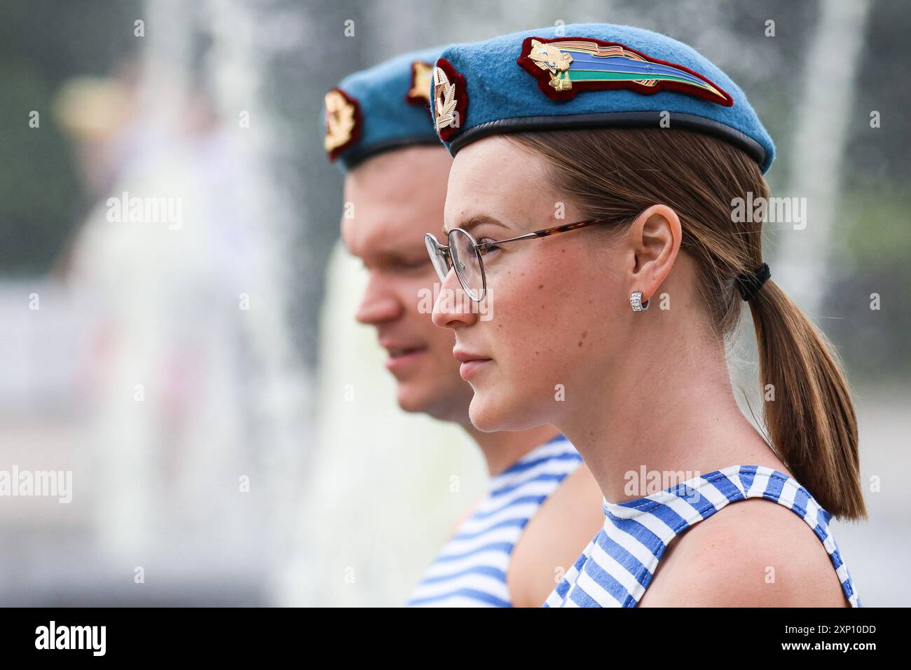 A girl in an Airborne Forces beret during the celebration of Airborne ...