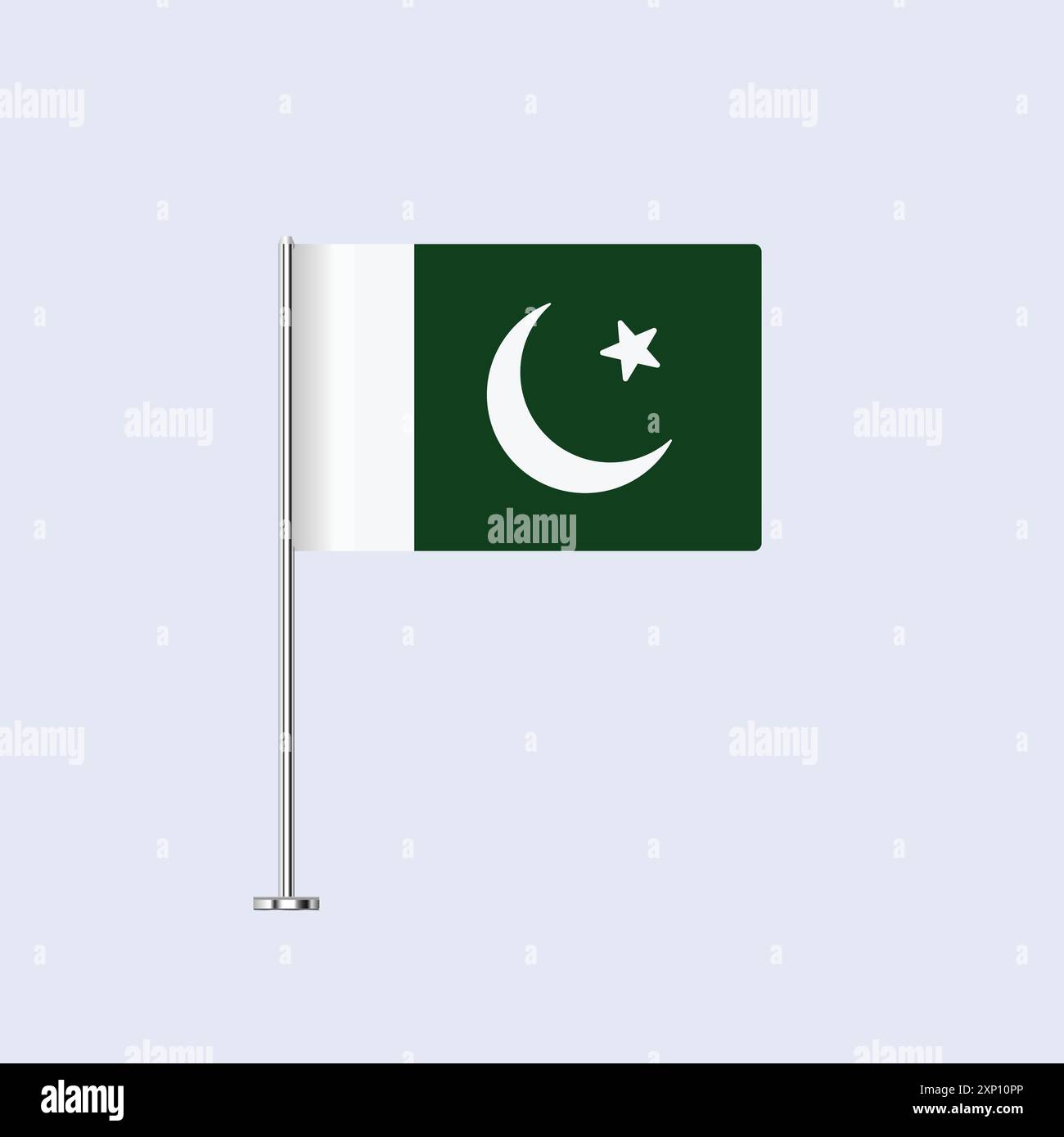Isolated Pakistan Table Flag on Pole, Pakistani Flag Vector Design for ...